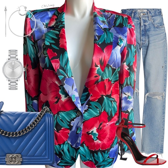 Vintage | Jackets & Coats | Vintage Floral Statement Blazer | Poshmark